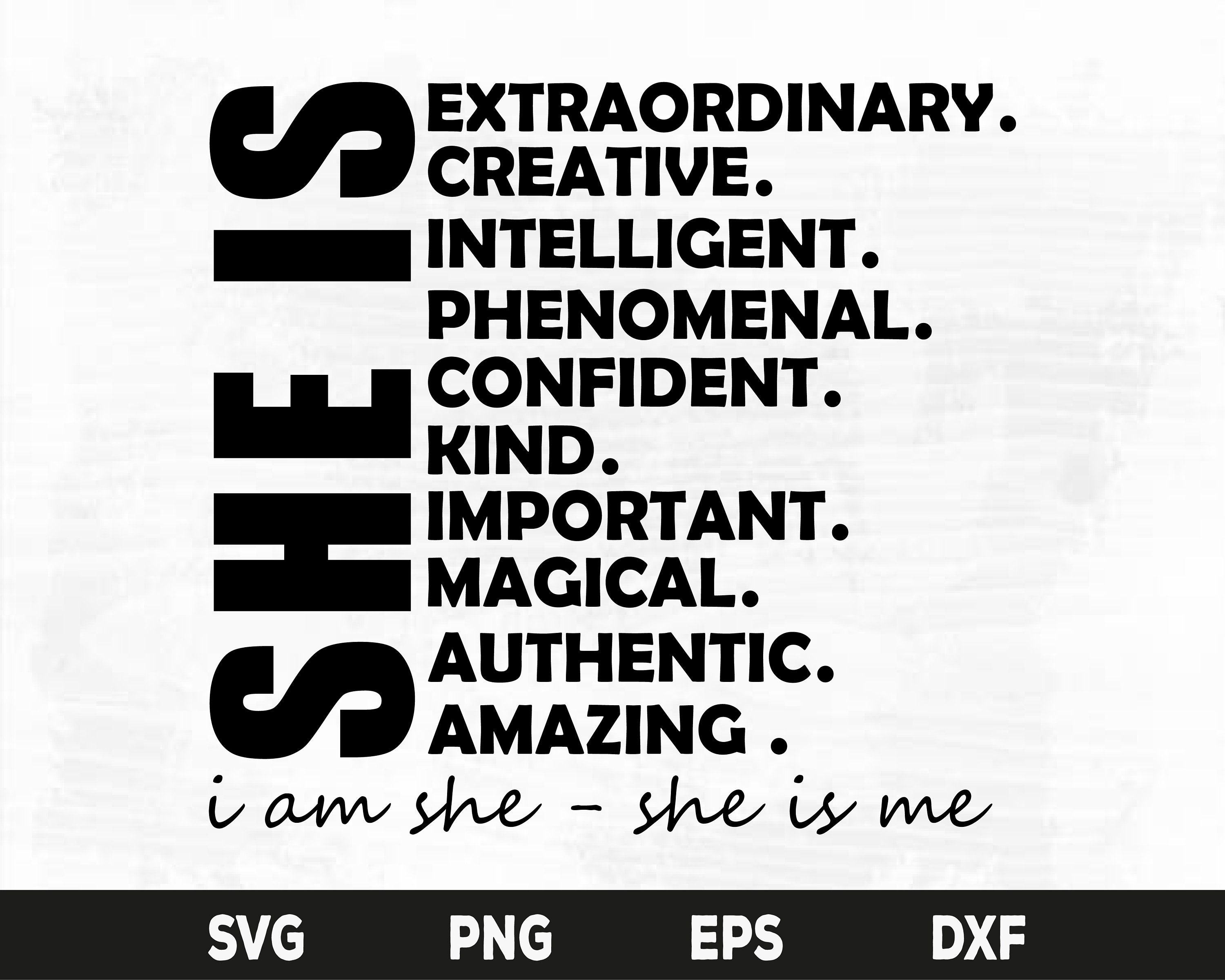 Woman Affirmation SVG She Is, I Am She Svg, She Motivates Inspires ...