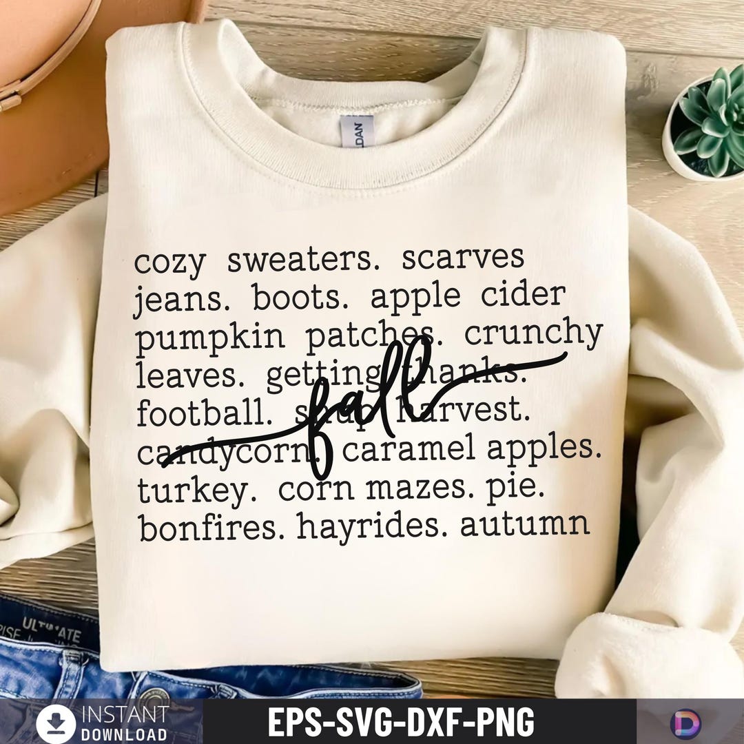 Fall Words Svg, Cozy Sweaters, Scarves Etc Svg Pumpkin Svg, Halloween ...
