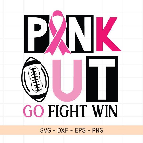 Pink Out Football Svg - Etsy