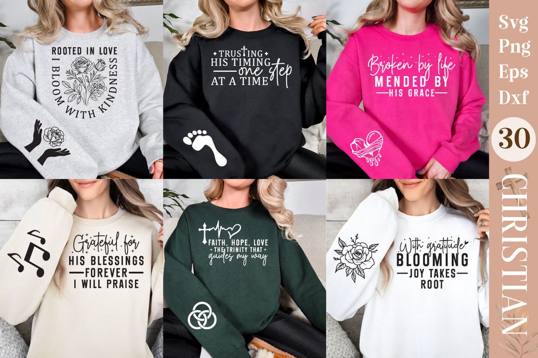 Christian Svg Png Bundle, Religious Svg, Sleeve Sweatshirt Design Svg ...