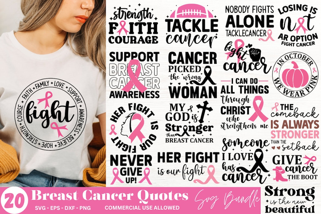 Breast Cancer SVG Bundle, Cancer SVG, Cancer Awareness, Instant ...