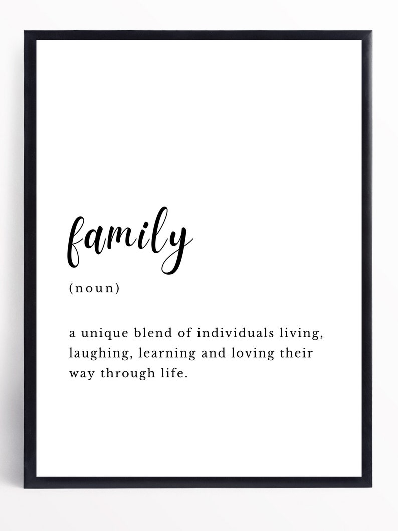 Family Definition Digital Download, Digital Print, Family Wall Art - Etsy