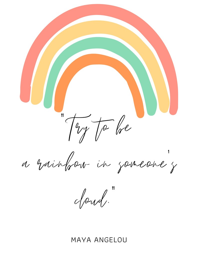 Literary Quote Digital Download, Maya Angelou Rainbow Quote, Digital ...