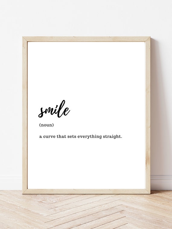 Smile Digital Download Digital Print Wall Art Smile Poster | Etsy