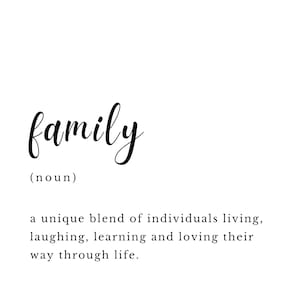 Family Definition Digital Download, Digital Print, Family Wall Art - Etsy