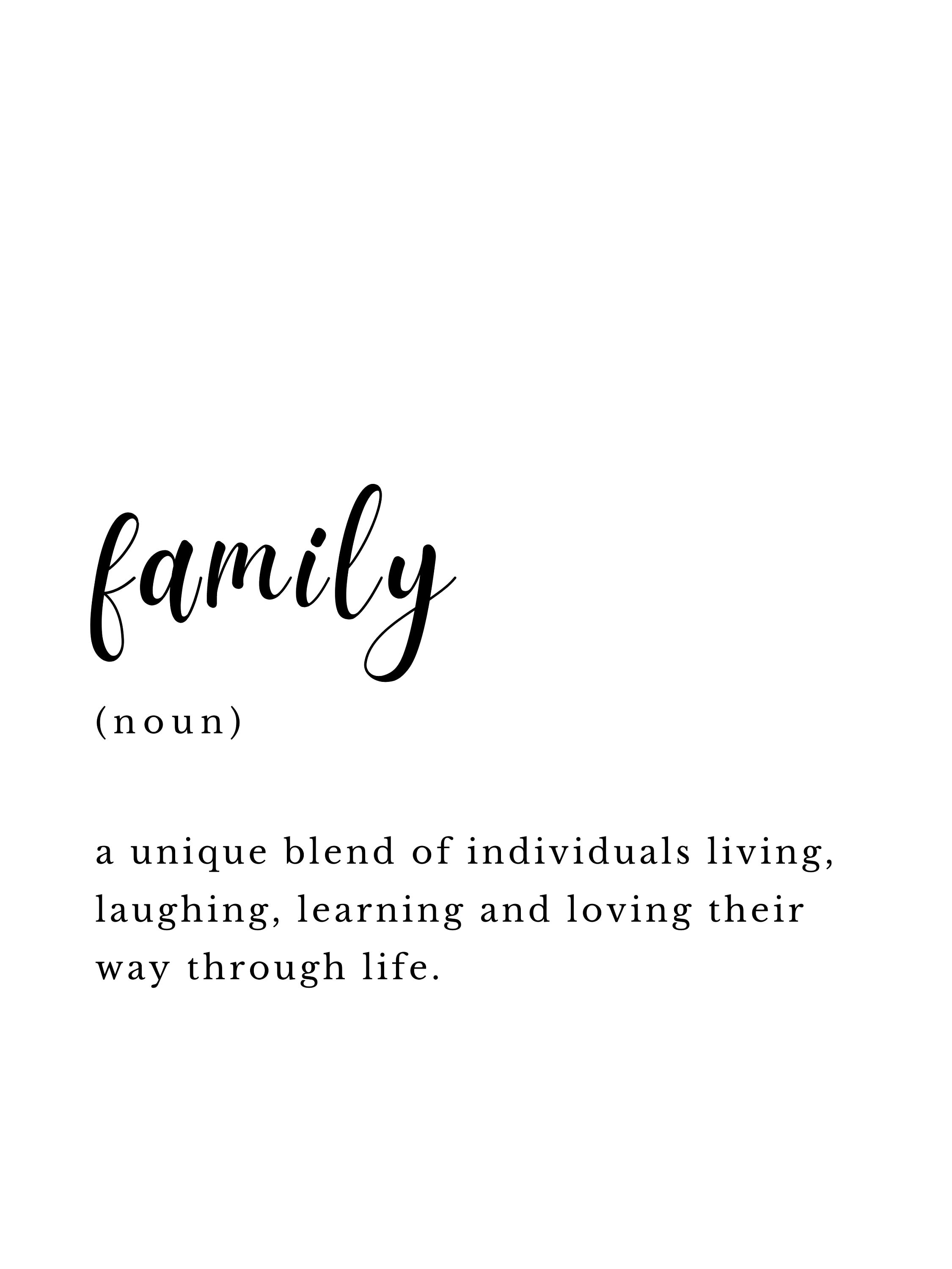 Family Definition Digital Download, Digital Print, Family Wall Art - Etsy