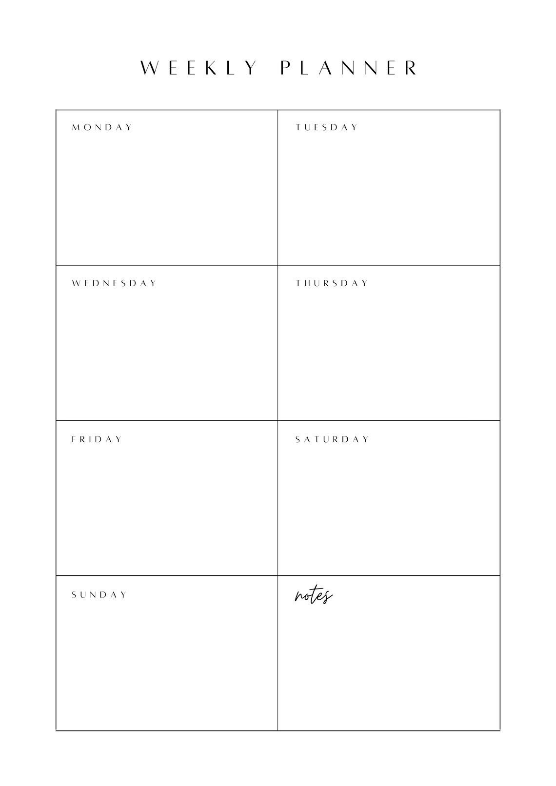 Daily Agenda & Weekly Planner Printable, Digital Download Bundle - Etsy