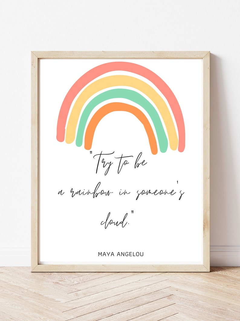 Literary Quote Digital Download, Maya Angelou Rainbow Quote, Digital ...
