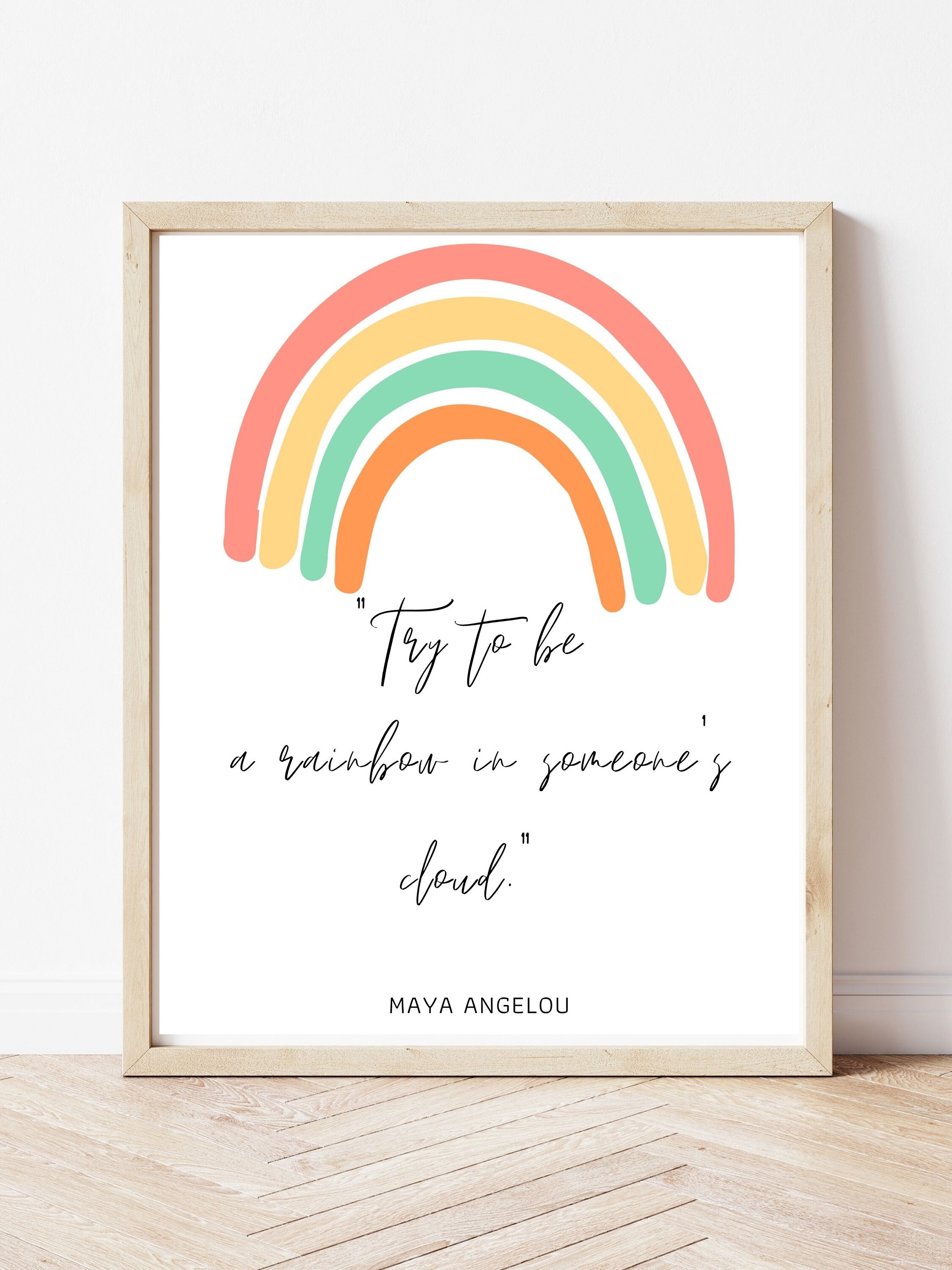 Literary Quote Digital Download, Maya Angelou Rainbow Quote, Digital ...