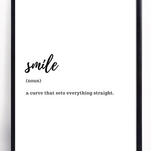 Smile Digital Download, Digital Print, Wall Art, Smile Poster - Etsy