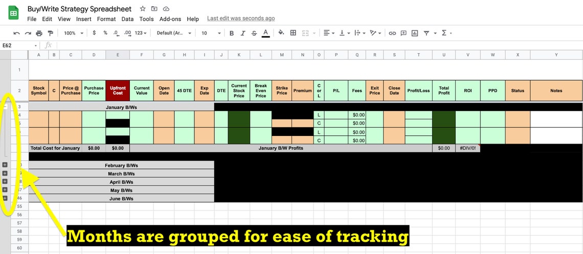 Buy/write Strategy Spreadsheet - Etsy