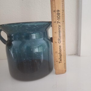 Vintage Blenko Teal Blue Glass Vase With Handles - Etsy