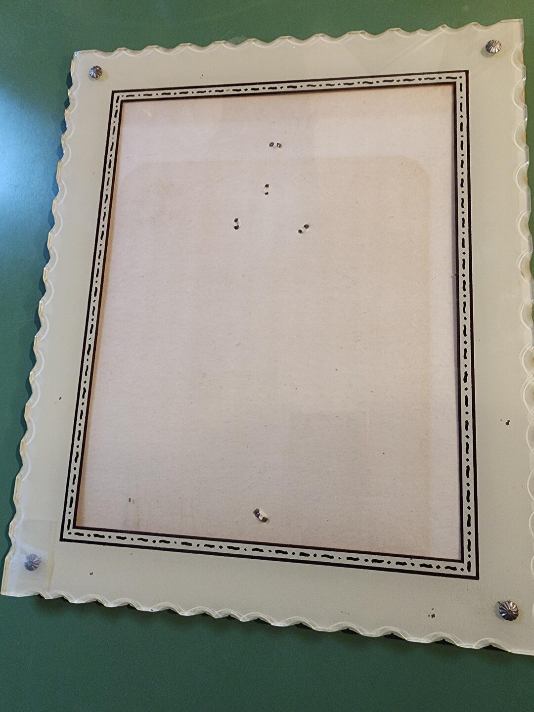 Vintage Glass Picture Frame Art Deco Scalloped Edges Reverse Painted - Etsy