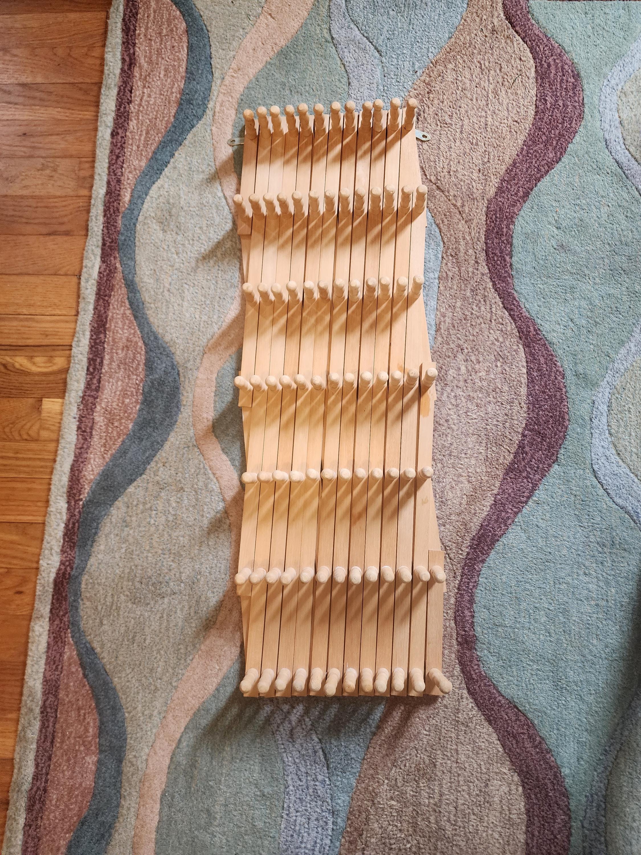 Vintage Large Wooden Accordion Rack With 87 Pegs Vintage Wall Hook Rack ...