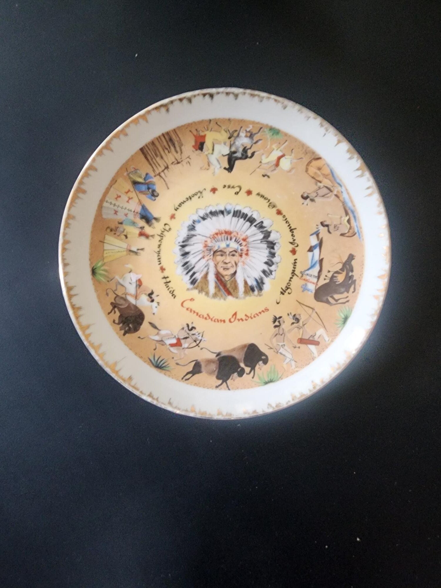 Price Drop: 1964 Canadian Indians Plate by Louis Hartley - Etsy
