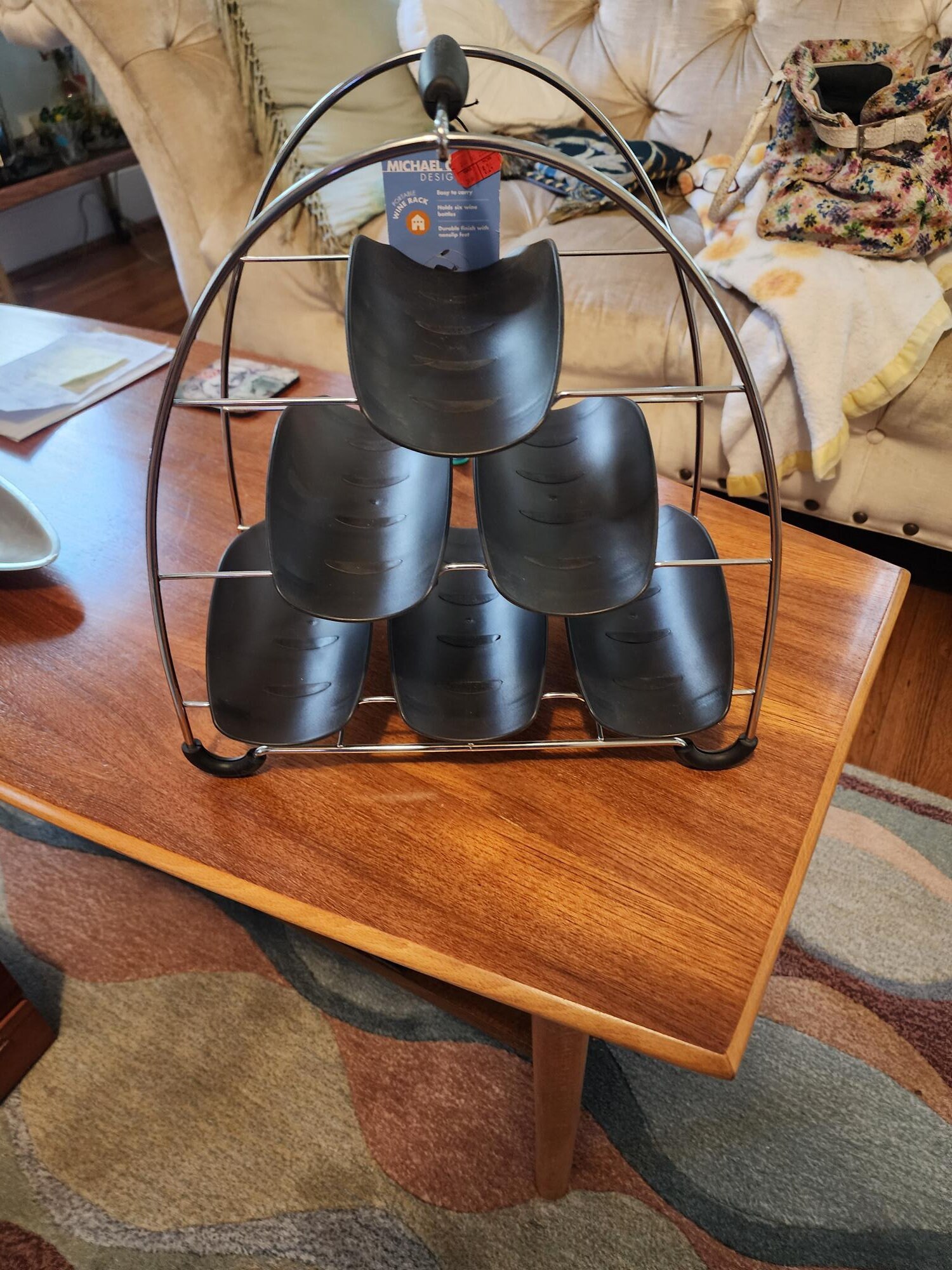 Rare MICHAEL GRAVES DESIGN Freestanding 6-bottle Wine Rack Holder ...