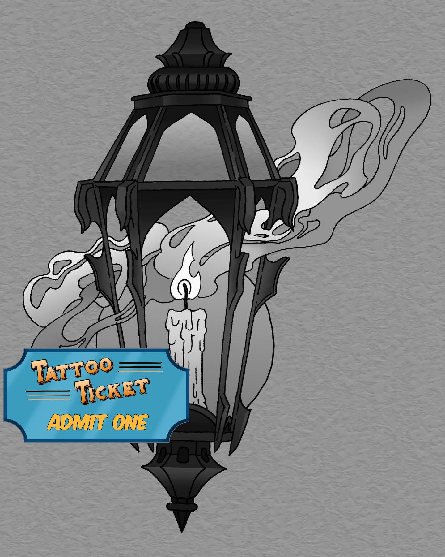 Tattoo Ticket - Single Use Flash - Spooky Smoke Lantern Digital - Etsy