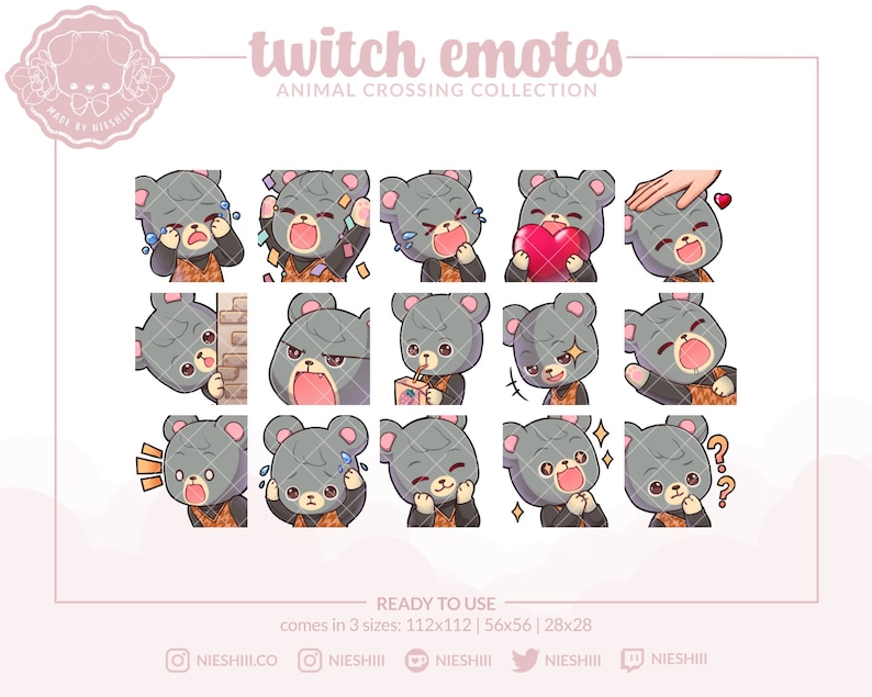 Animal Crossing Twitch Emote / Kawaii Aesthetic / Streamer / | Etsy