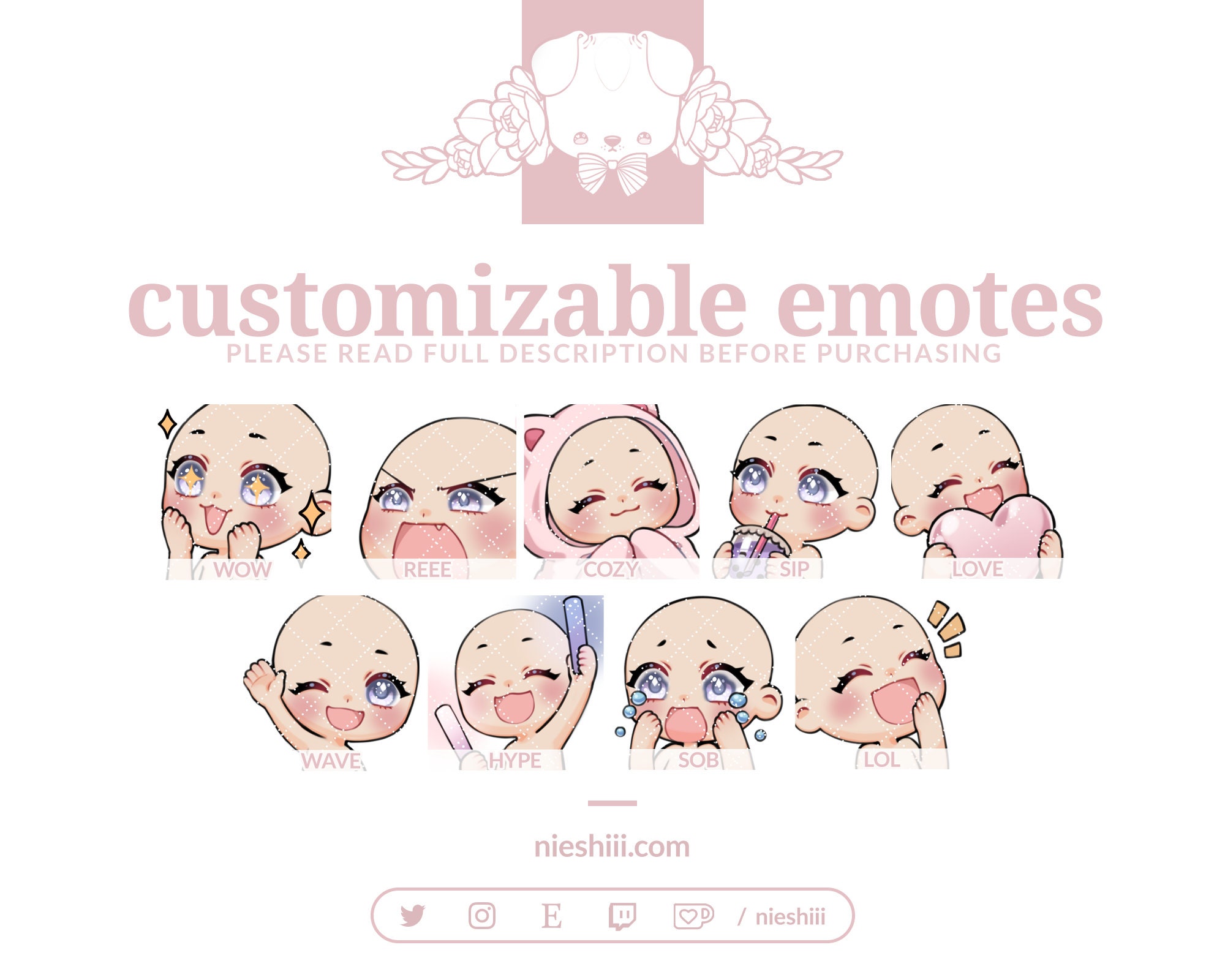 Kawaii Streamer Emote Twitch Emote Ur a Cutie Static Emote Custom ...