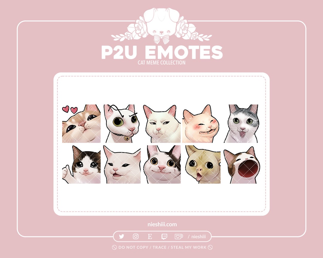 Cat Meme Emotes / Twitch Emote / Kawaii Aesthetic / Streamer / Premade ...