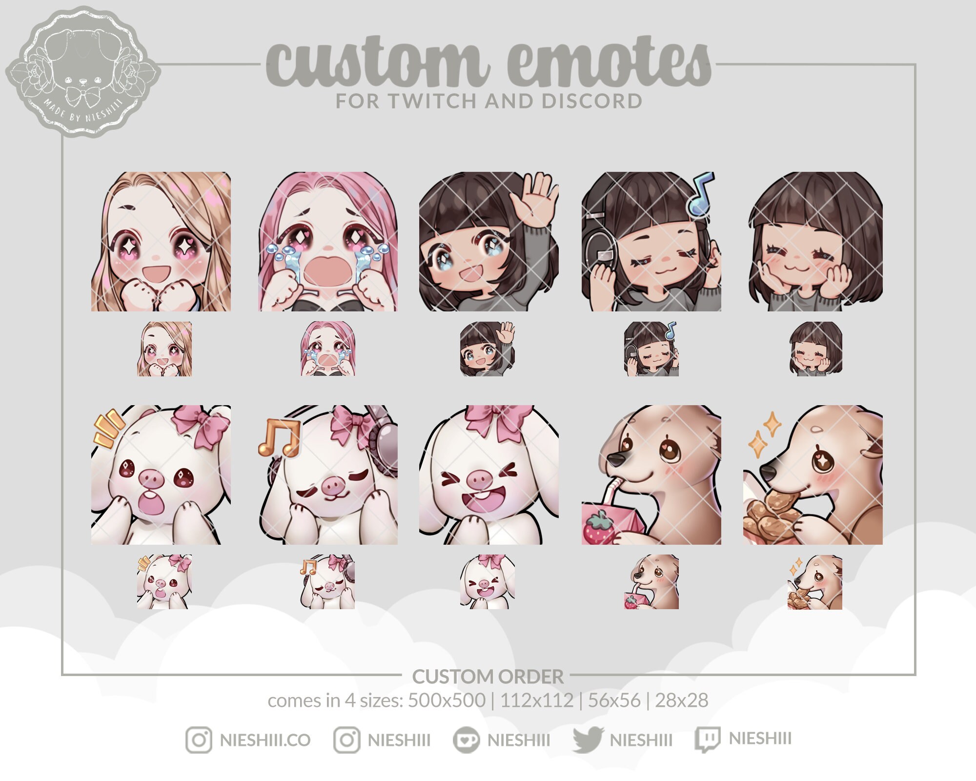 Custom Twitch Emote / Kawaii Aesthetic / Streamer / Cute Emote | Etsy