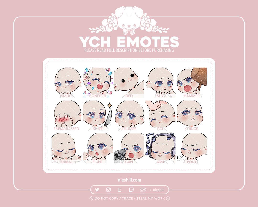 YCH Twitch Emote / Kawaii Aesthetic / Streamer / Custom Art / Premade ...
