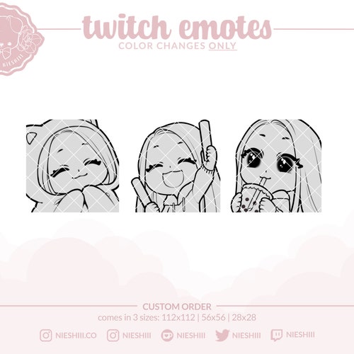 Custom Twitch Emote Kawaii Aesthetic Streamer Cute Emote Etsy 