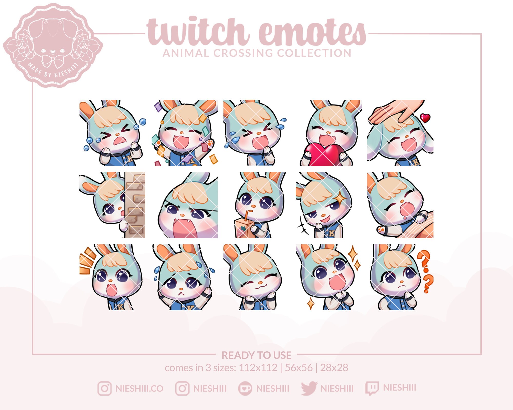 Animal Crossing Twitch Emote / Kawaii Aesthetic / Streamer / | Etsy