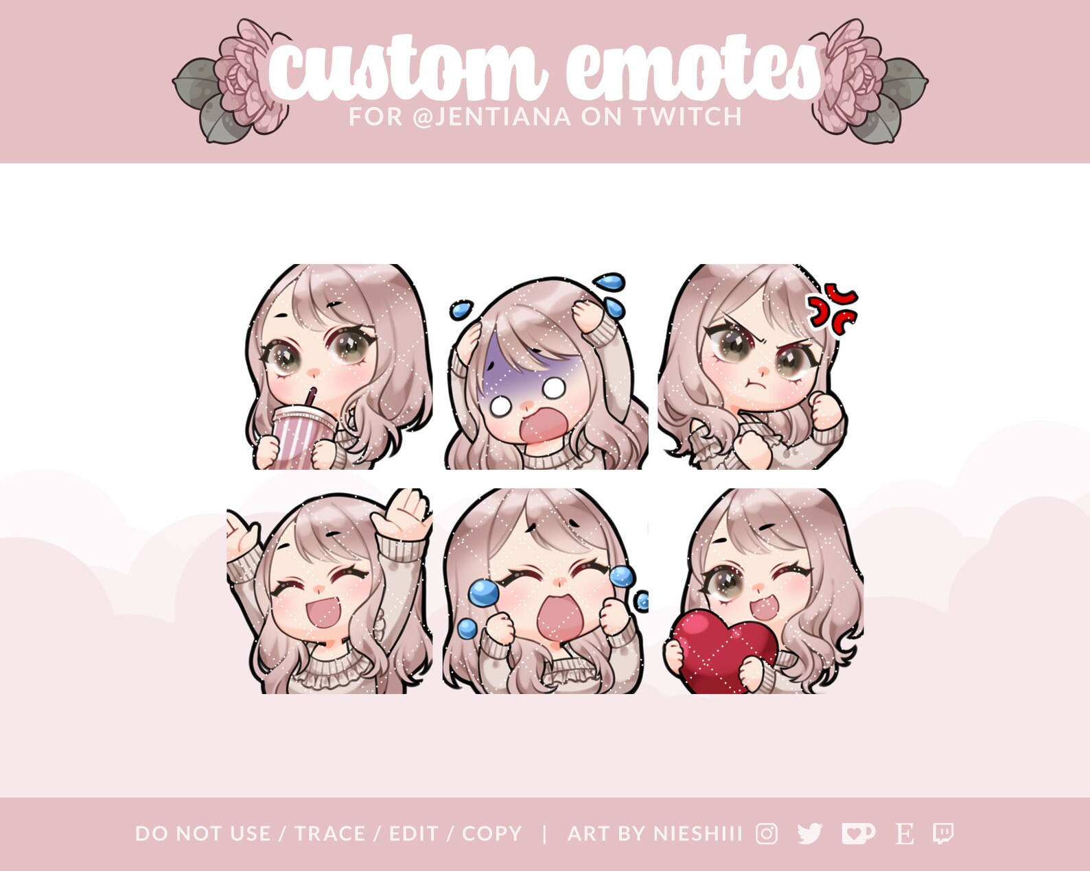Custom Twitch Emote / Kawaii Aesthetic / Streamer / Cute Emote - Etsy