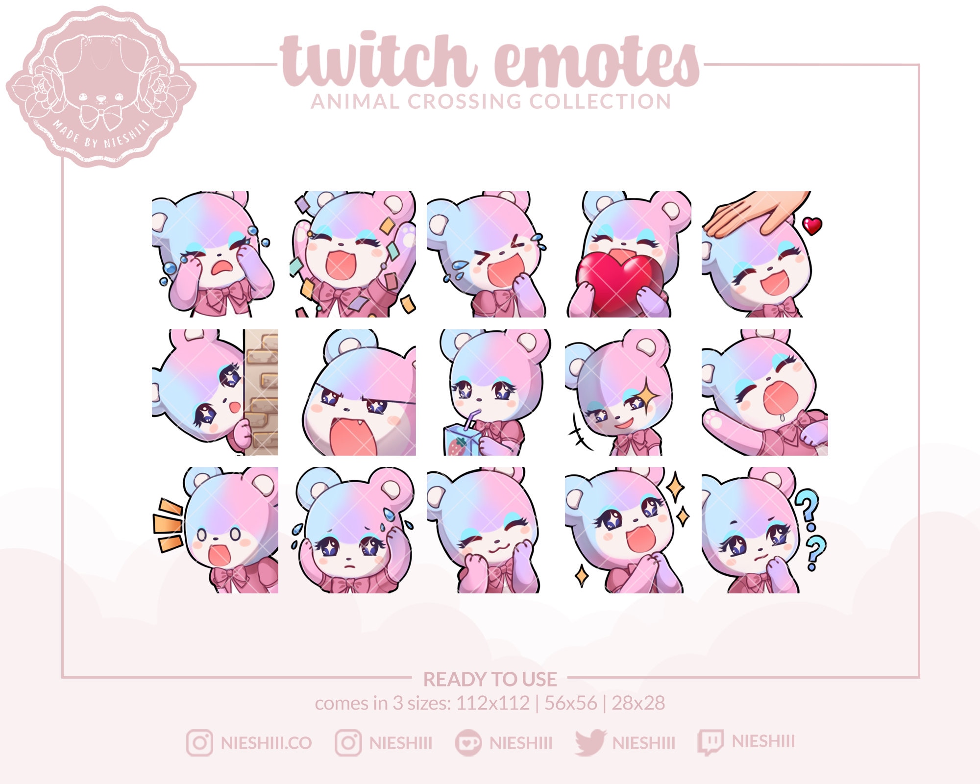 Animal Crossing Twitch Emote / Kawaii Estética / Streamer / - Etsy España