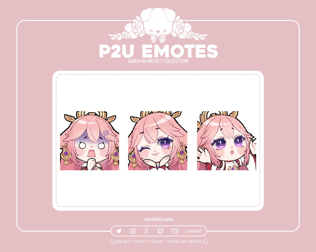 Yae Miko Emotes / Genshin Impact Twitch Emote / Kawaii Aesthetic ...