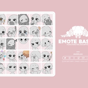 Emote Base Pack / Template / Kawaii Aesthetic / Streamer / Custom Art ...