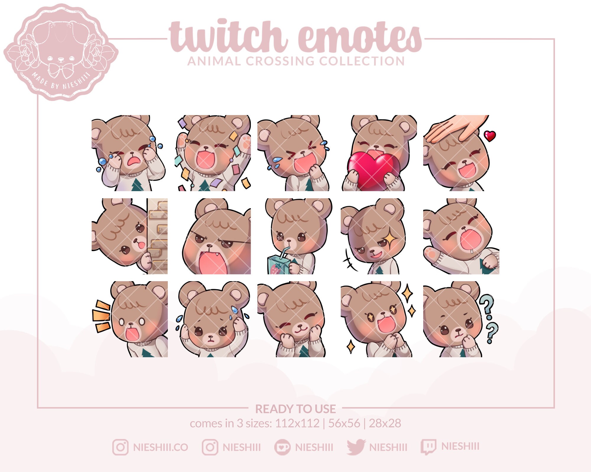 Animal Crossing Twitch Emote / Kawaii Estética / Streamer / | Etsy