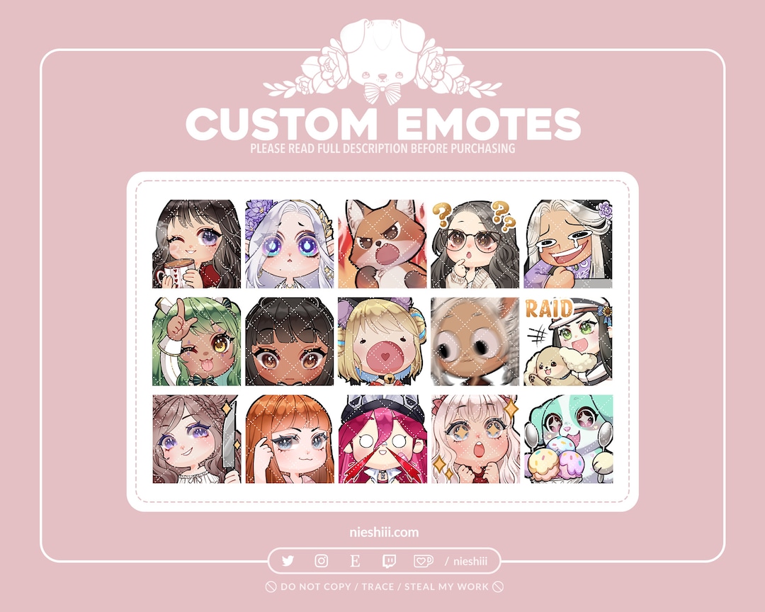 Custom Twitch Emote / Kawaii Aesthetic / Streamer / Cute Emote Pack ...