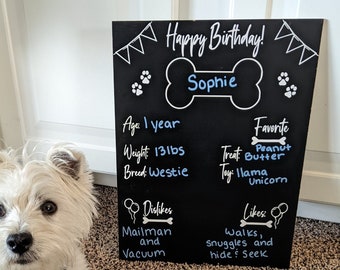 Dog Chalkboard Birthday Sign - Etsy