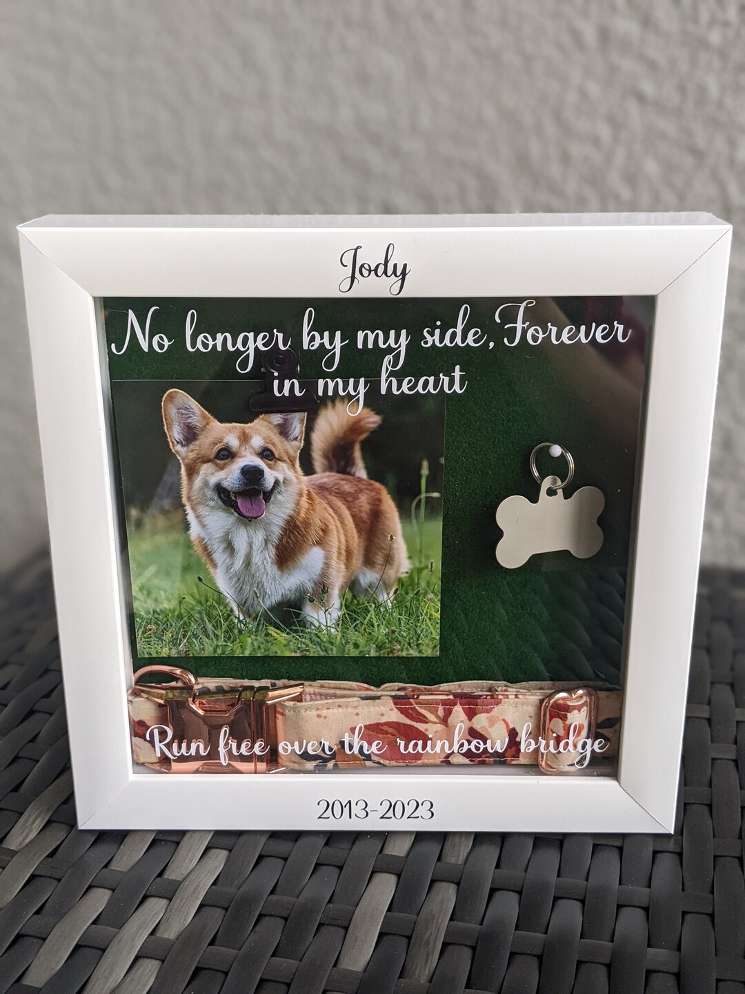 Pet Memorial Shadow Box Sign for Collar and Tag Display Dog - Etsy