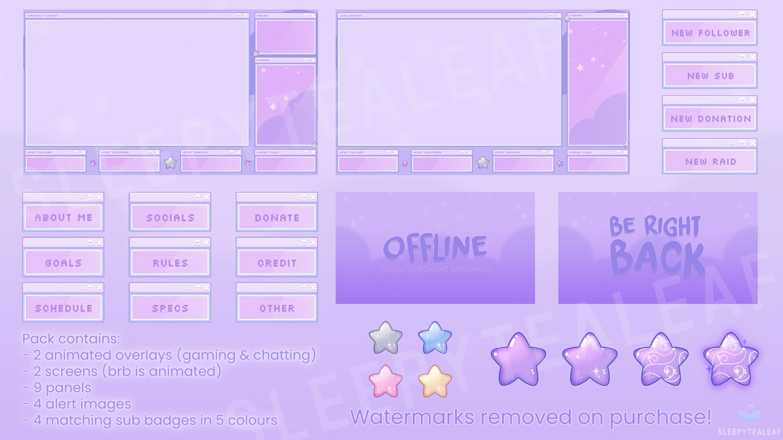 Animated Pastel Star Twitch Overlay - Etsy