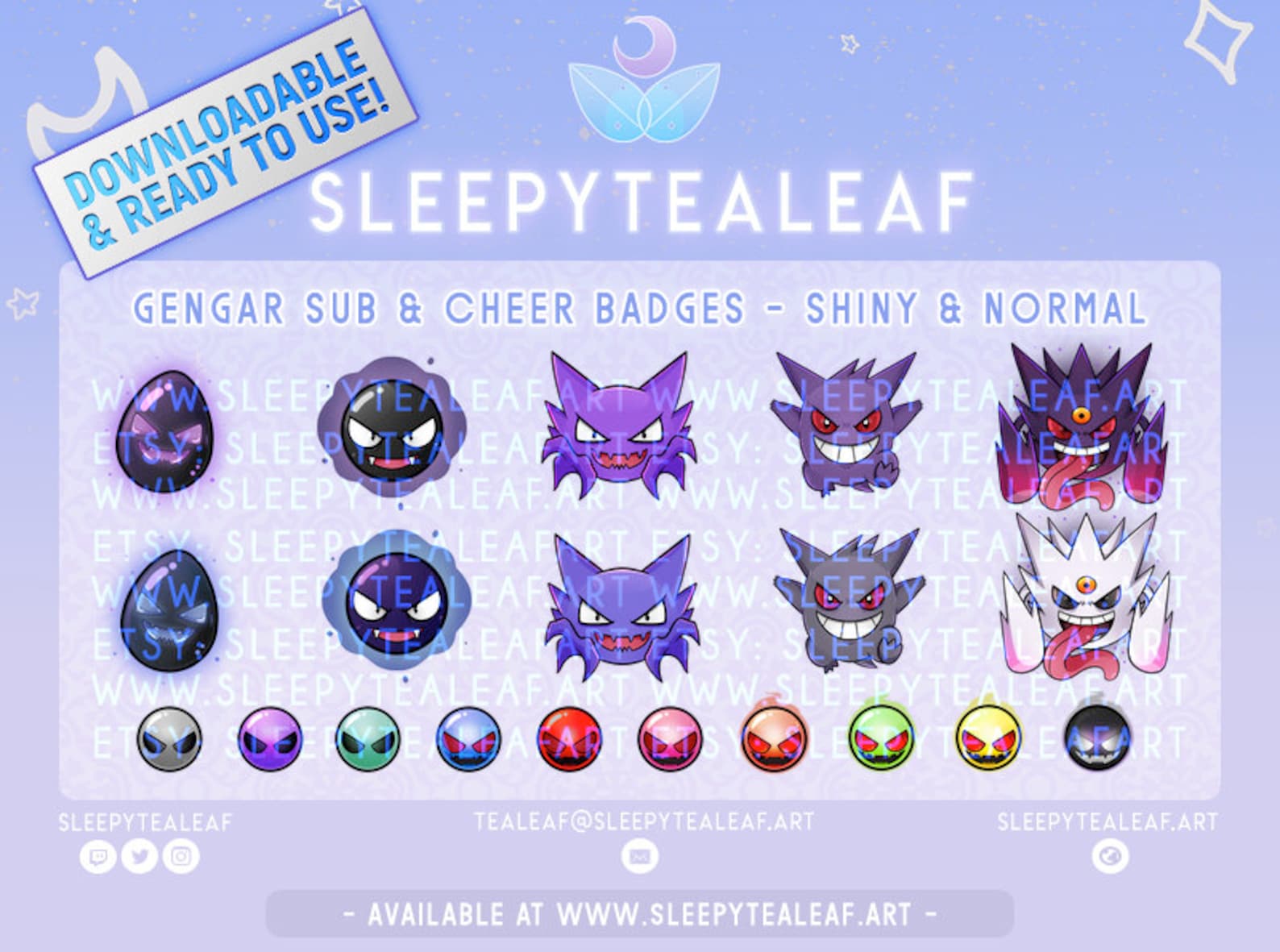 Gastly, Haunter & Gengar Sub/cheer Badges - Etsy