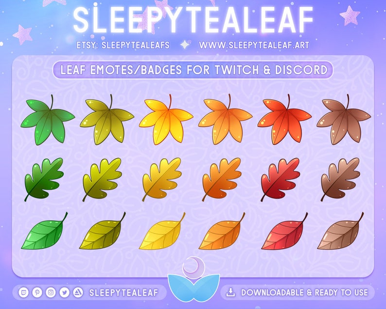 Leaf Twitch/discord Emotes, Sub & Cheer Badges - Etsy