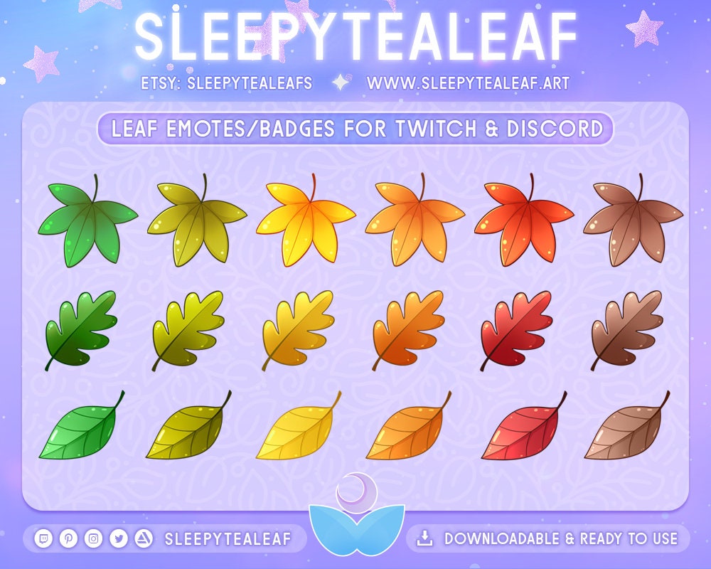 Leaf Twitch/discord Emotes, Sub & Cheer Badges - Etsy