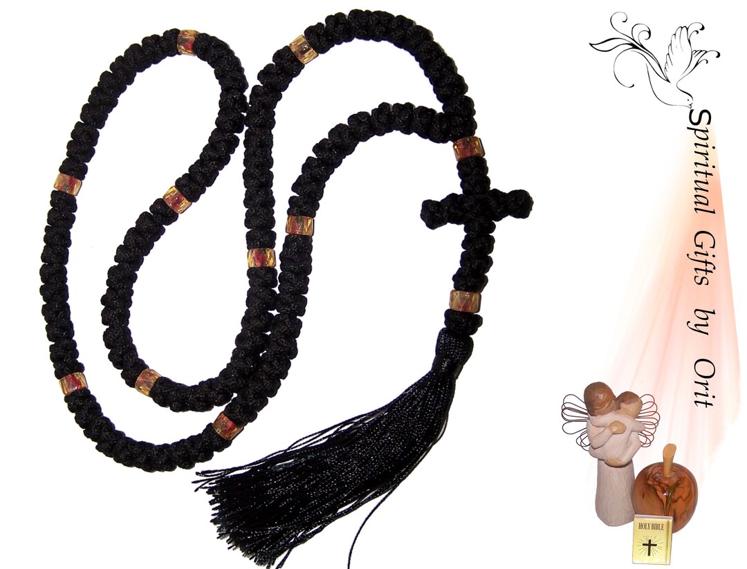 Orthodox Chotki 100 Knots Prayer Knotted Rope / Komboskini With Glass ...
