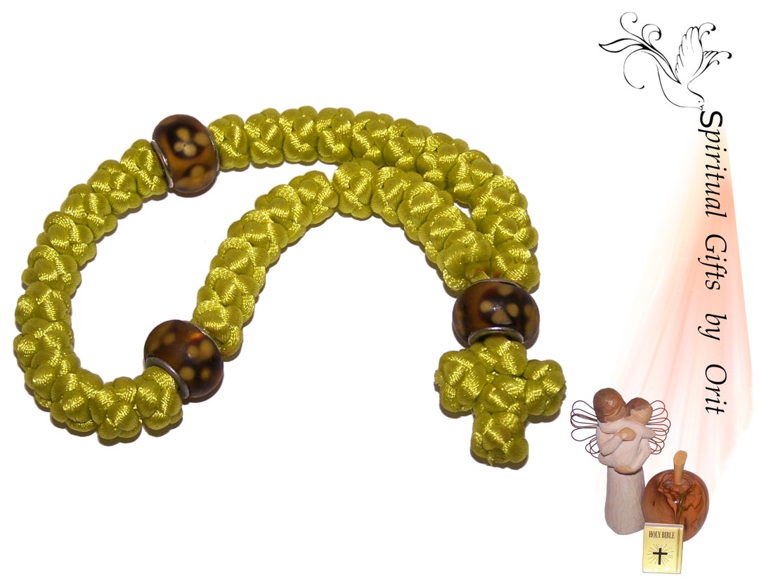Yellow Knotted Chotki 33 Knots With Pandora Glass Beads - Etsy