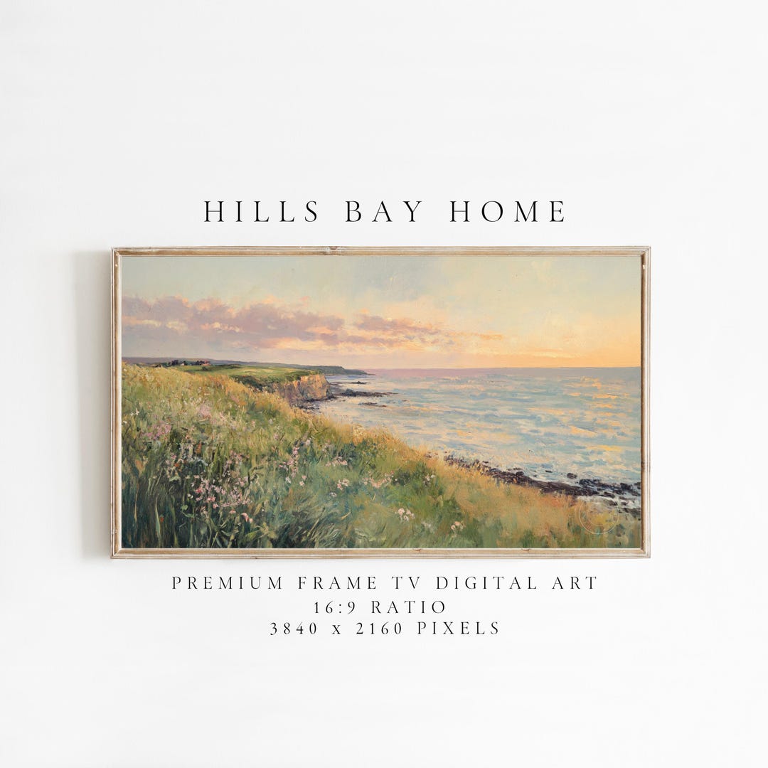Coastal Sunset Frame Tv Art, Digital Download Art for Frame Tv, Ocean ...