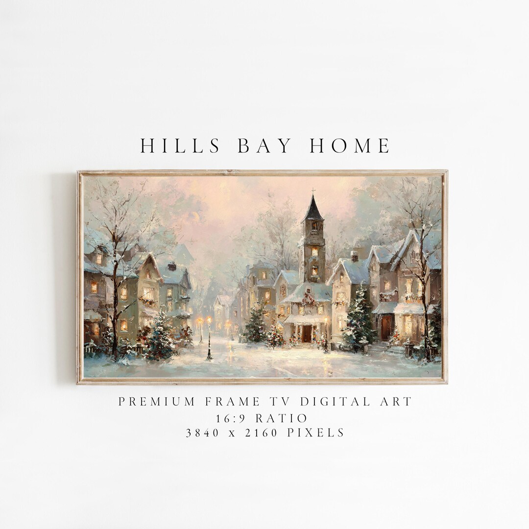 Christmas Village Landscape Frame Tv Art, Digital Download Art for ...