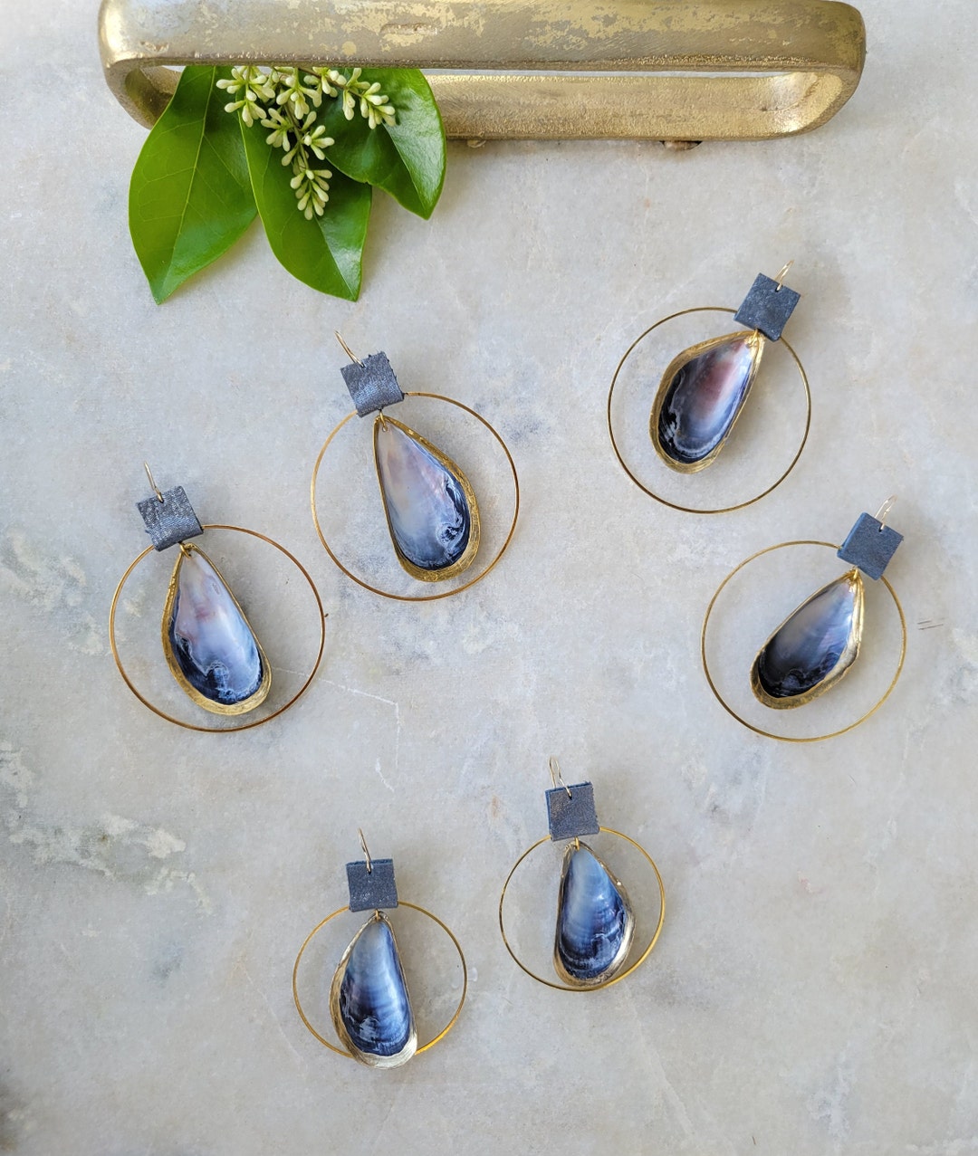 The Sullivan Collection - Mussel Shell Hoop Earings - Etsy