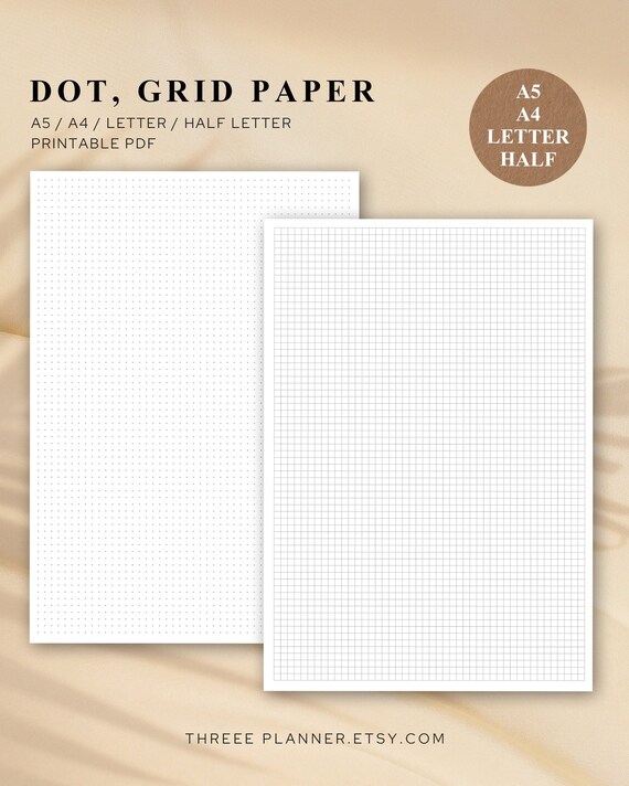 Dotgrid Paper Graph Paper PDF Bullet Paper. A5 A4 Letter - Etsy