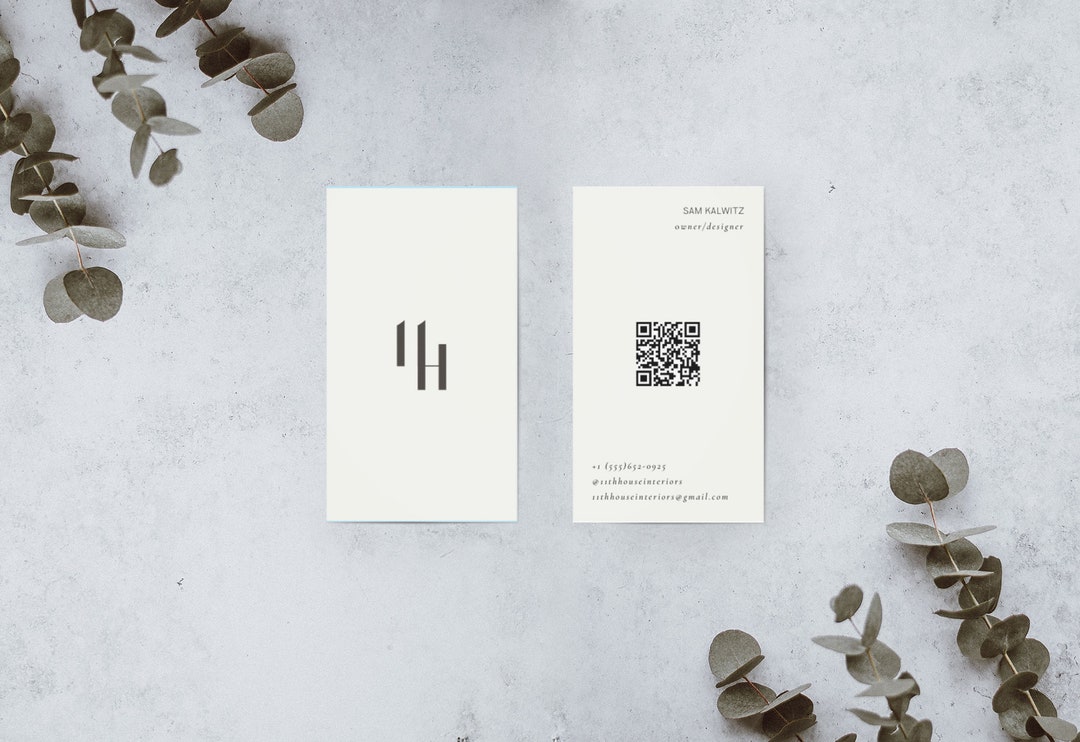 Vertical Business Card With QR Code for Online Stores, Websites ...