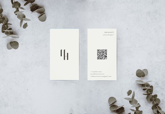 Vertical Business Card With QR Code for Online Stores | Etsy