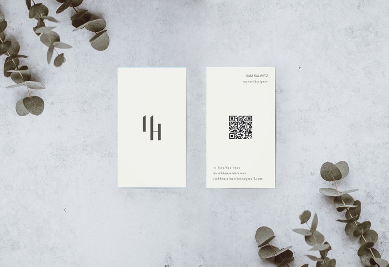 Vertical Business Card With QR Code for Online Stores, Websites ...