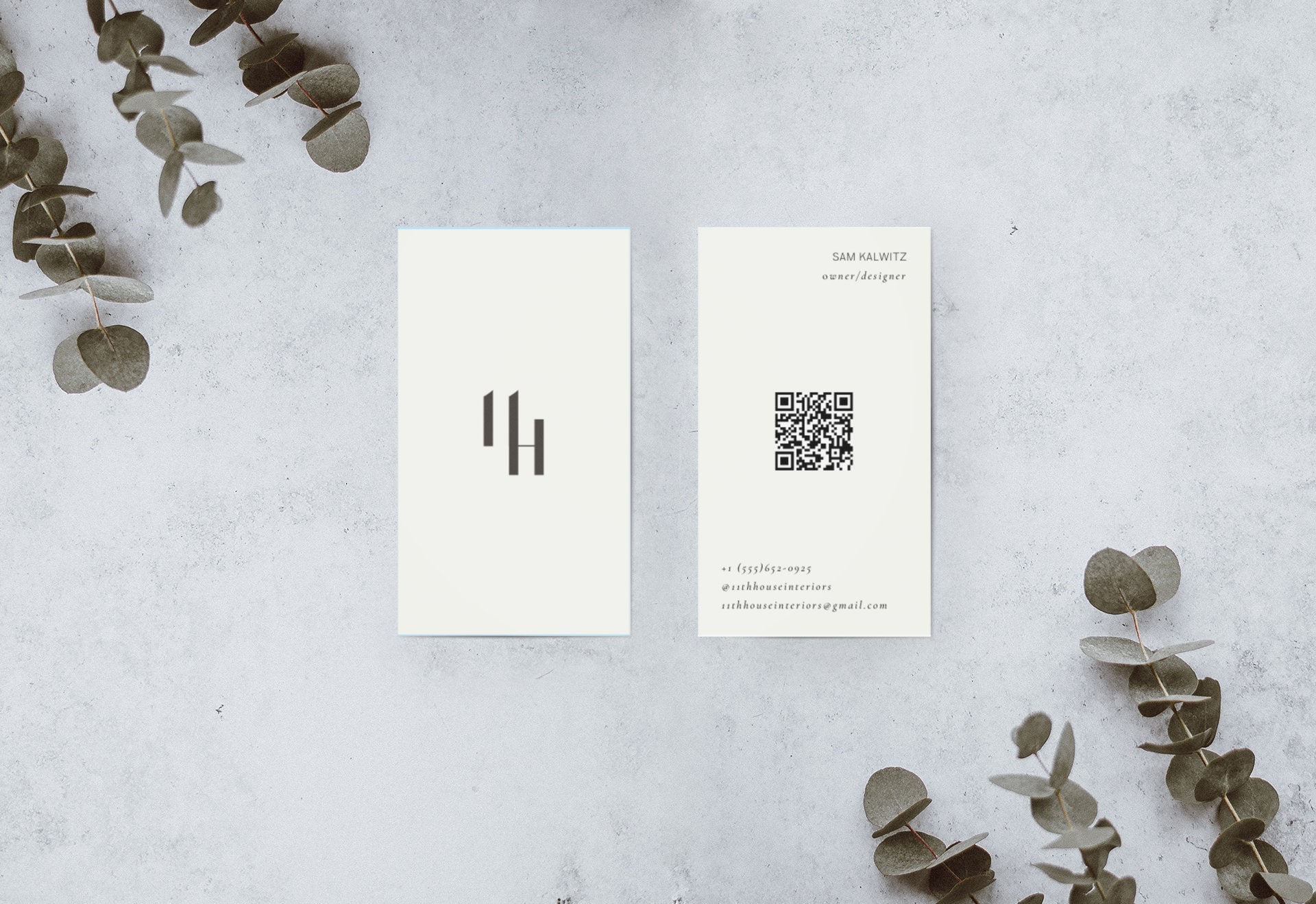 Vertical Business Card With QR Code for Online Stores, Websites ...